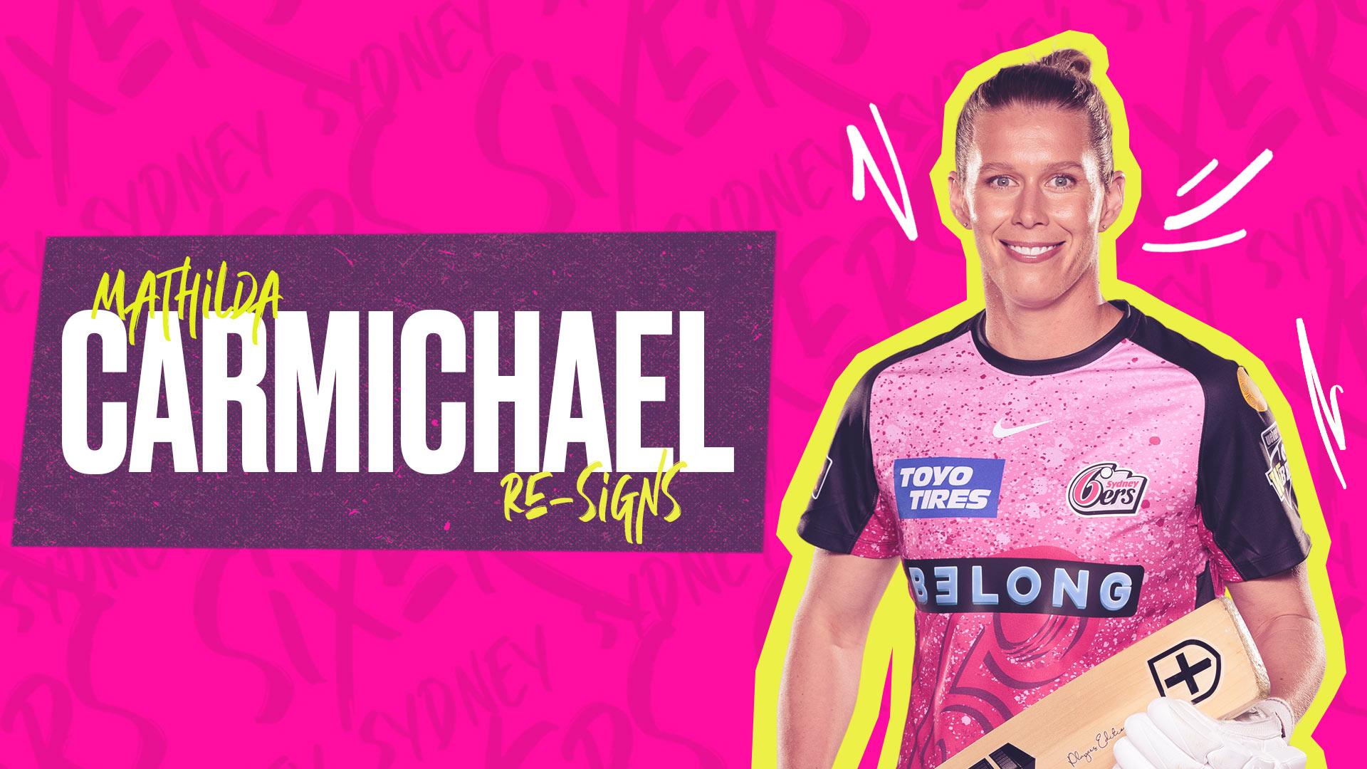 Carmichael commits for Weber WBBL|10 | Sydney Sixers